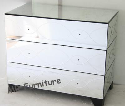 China 35 Inches Mirrored Nightstand And Dresser Set For Hotel / Home Bedroom for sale