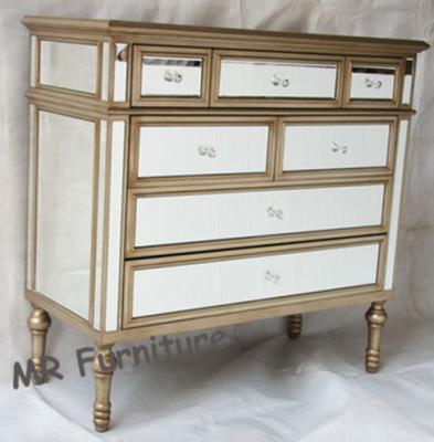 China Gold Trimming Mirrored Buffet Table , Modern Mirrored Sideboards And Buffets for sale