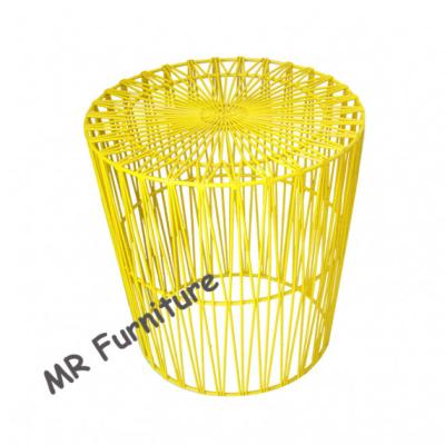 China Arrow Design Wire Bedside Table , Colorful Powder Coating Metal Wire End Table for sale