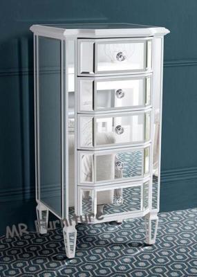 China 5 Drawers High Mirrored Night Stands Silver / Different Color Optional for sale