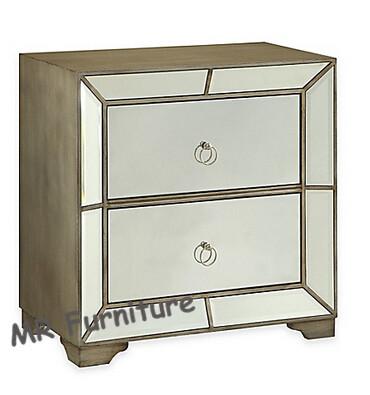 China Hollywood Mirrored Night Stands Strong Clear Mirror Wooden Material for sale