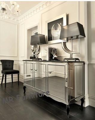 China Mirrored Three Door Cabinet for Living Room Buffet Mirror Furniture Set for sale
