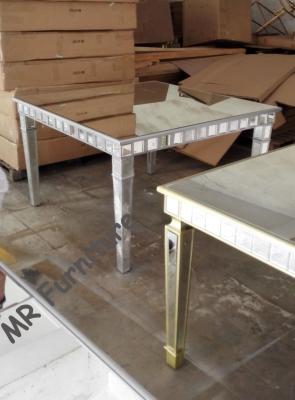 China Square Mirrored Dining Table For Rent 39 Inches Solid Painting Wood Legs for sale
