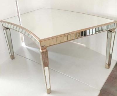 China Curved Tempered Glass Dining Table , Contemporary Glass Dining Table For Events for sale