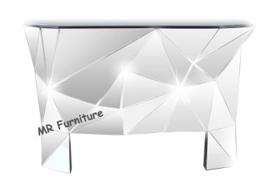 China Durable Mirrored Makeup Table , 2 Drawers Silver Glass Mirror Dressing Table for sale