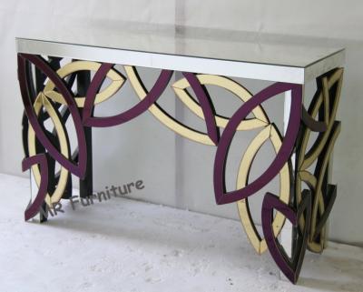 China Interior Colorful Mirrored Console Table 100cm Long Easy Clear Durable Material for sale
