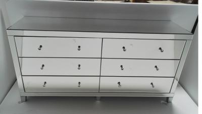 China 6 Drawers Big Mirrored Cabinet Chest in Mirror Furniture Set for sale