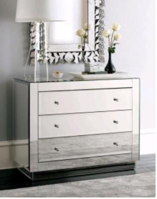 China UK Style Bedroom Mirrored Chest Dresser Table With Venetian Wall Mirror for sale