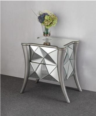 China Leaf Faceted Mirror Side Tables Bedroom W50 * D44 * H62cm Size Solid Wood for sale