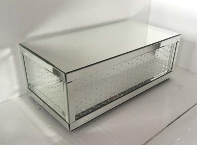 China Fashion Mirrored Cube Coffee Table , 120 * 60 * 45cm Mirrored Glass Coffee Table for sale