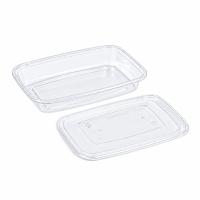 China 750ml Square PP Food Trays American Style Meal Takeaway Tray with Lid for sale