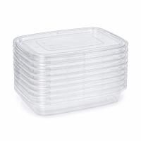 China 750ml Square PP Food Trays American Style Meal Takeaway Tray with Lid for sale