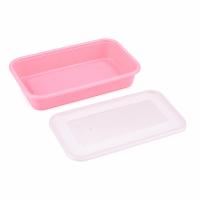 China PP Bento Box Container 520ml Slim Japanese Style Lunch Box with Fitted Lid for sale