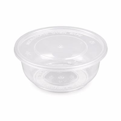 China 360ml Round PP Disposable Soup Bowls Clear Lids for Takeaway Soup Portions for sale