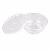China 360ml Round PP Disposable Soup Bowls Clear Lids for Takeaway Soup Portions for sale