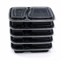 China 700ml Two Compartment Clear PP Sectioned Takeaway Box for Hot Catering Meals for sale