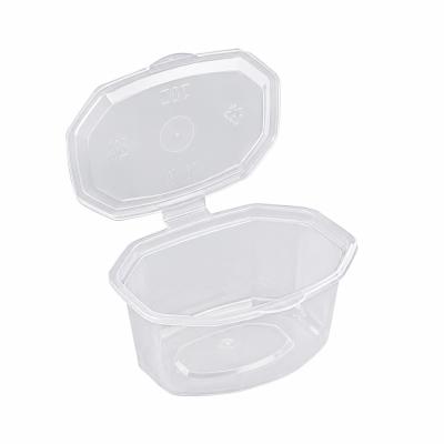China 25ml Clear PP Leak Resistant Disposable Sauce Container for Tastings Dressings for sale