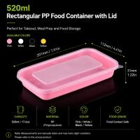 China PP Bento Box Container 520ml Slim Japanese Style Lunch Box with Fitted Lid for sale