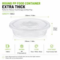 China PP Disposable Food Bowls 1500ml Extra Thick Wide Round with Fitted Lids for sale