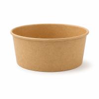 China Soup Salad Snacks Kraft Paper Take Out Boxes Round Paper Bowl 500ml for sale