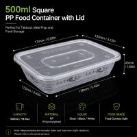 China Leak Resistant Lid PP Food Container 500ml for Takeout / Meal Prep for sale
