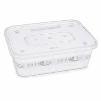 China Full Meal Packaging PP Food Containers 750ml Large Square Takeaway Box with Lid for sale