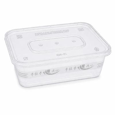 China Full Meal Packaging PP Food Containers 750ml Large Square Takeaway Box with Lid for sale