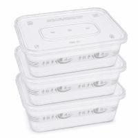 China Full Meal Packaging PP Food Containers 750ml Large Square Takeaway Box with Lid for sale