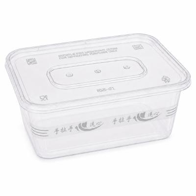 China 1000ml PP Food Containers Deep Square Catering Box Lidded for Large Meals for sale