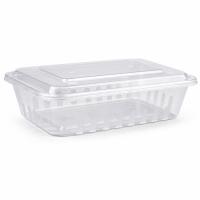 China Rectangular Roast Meat PP Takeaway Food Box with Lid Transparent 1200ml for sale