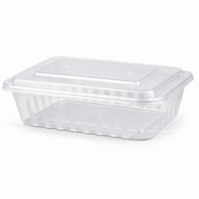 China 1500ml PP Food Containers Deep Rectangular Catering Box with Lid for sale