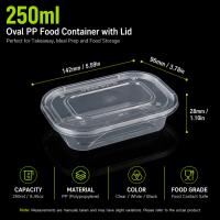 China Side Dishes / Desserts PP Plastic Food Container With Lid Oval Portion Box 250ml for sale