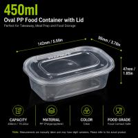 China Lid Deep Oval PP Lunch Box 450ml for Light Takeaway Meals for sale