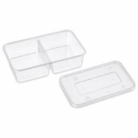 China 650ml PP Food Containers Two Compartment Balanced Meal Prep Box with Lid for sale