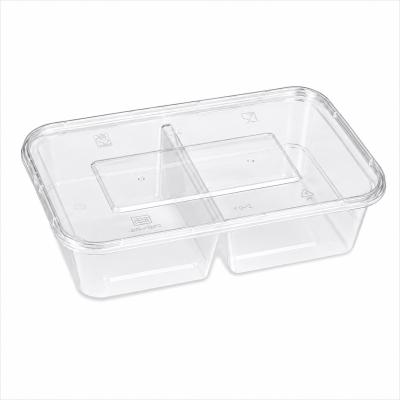 China 650ml PP Food Containers Two Compartment Balanced Meal Prep Box with Lid for sale