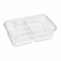 China Two Compartment PP Lunch Box Lidded 750ml for Combo Meals for sale