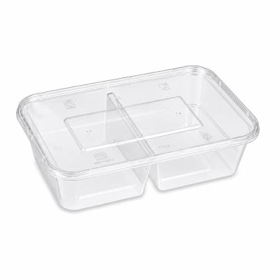 China Two Compartment PP Lunch Box Lidded 750ml for Combo Meals for sale