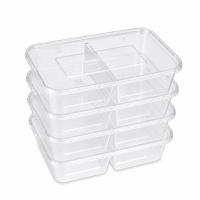 China Two Compartment PP Lunch Box Lidded 750ml for Combo Meals for sale