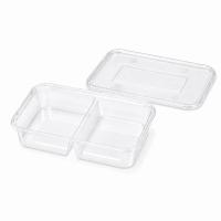 China Two Compartment PP Lunch Box Lidded 750ml for Combo Meals for sale
