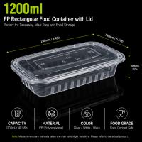 China 1200ml Lid PP Food Containers European Style Long Rectangular for Deli Display for sale