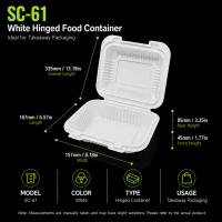 China SC-61 Compact White PP Takeout Clamshell Food Containers For Snacks / Light Meals for sale