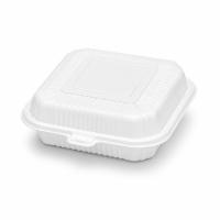 China LB-81 Wide White PP Clamshell Takeout Containers for Combo Meals / Bakery Food for sale