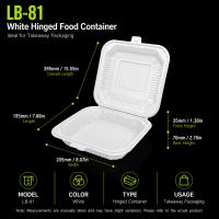 China LB-81 Wide White PP Clamshell Takeout Containers for Combo Meals / Bakery Food for sale