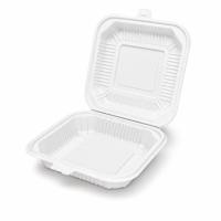 China LB-81 Wide White PP Clamshell Takeout Containers for Combo Meals / Bakery Food for sale
