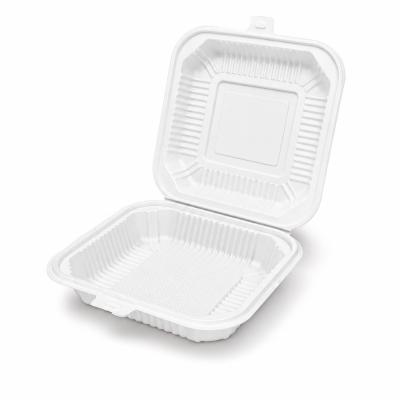 China LB-81 Wide White PP Clamshell Takeout Containers for Combo Meals / Bakery Food for sale