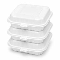 China LB-81 Wide White PP Clamshell Takeout Containers for Combo Meals / Bakery Food for sale