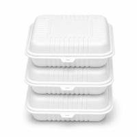 China LB-93 PP Clamshell Take Out Box Three Compartment White for Combo Meals for sale