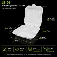 China LB-93 PP Clamshell Take Out Box Three Compartment White for Combo Meals for sale