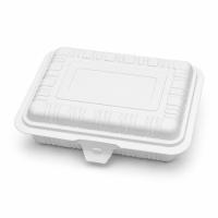 China White PP Clamshell Takeout Containers 600ml for Restaurant Meals / Food Delivery for sale