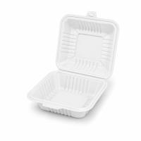 China LB-05 White Square Clamshell Takeout Containers for Snacks / Light Meals for sale